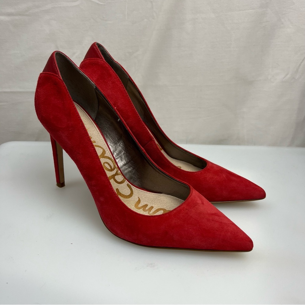 Sam Edelman Dea Red Orange Suede Leather Pointed Toe … - Gem